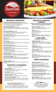 Menu - Sunrise Bistro and Catering